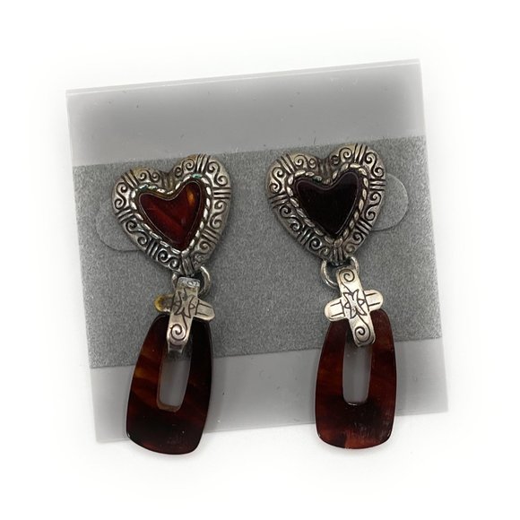 Brighton | Jewelry | Brighton Burgundy Heart Post Earrings 37 | Poshmark
